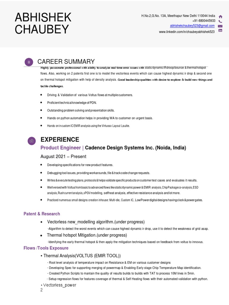 Cv Abhishek 2022 3 Pdf Pdf 