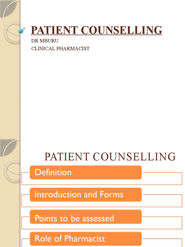Role of Pharmacists in Patient Counseling | PDF | Pharmacy | Patient