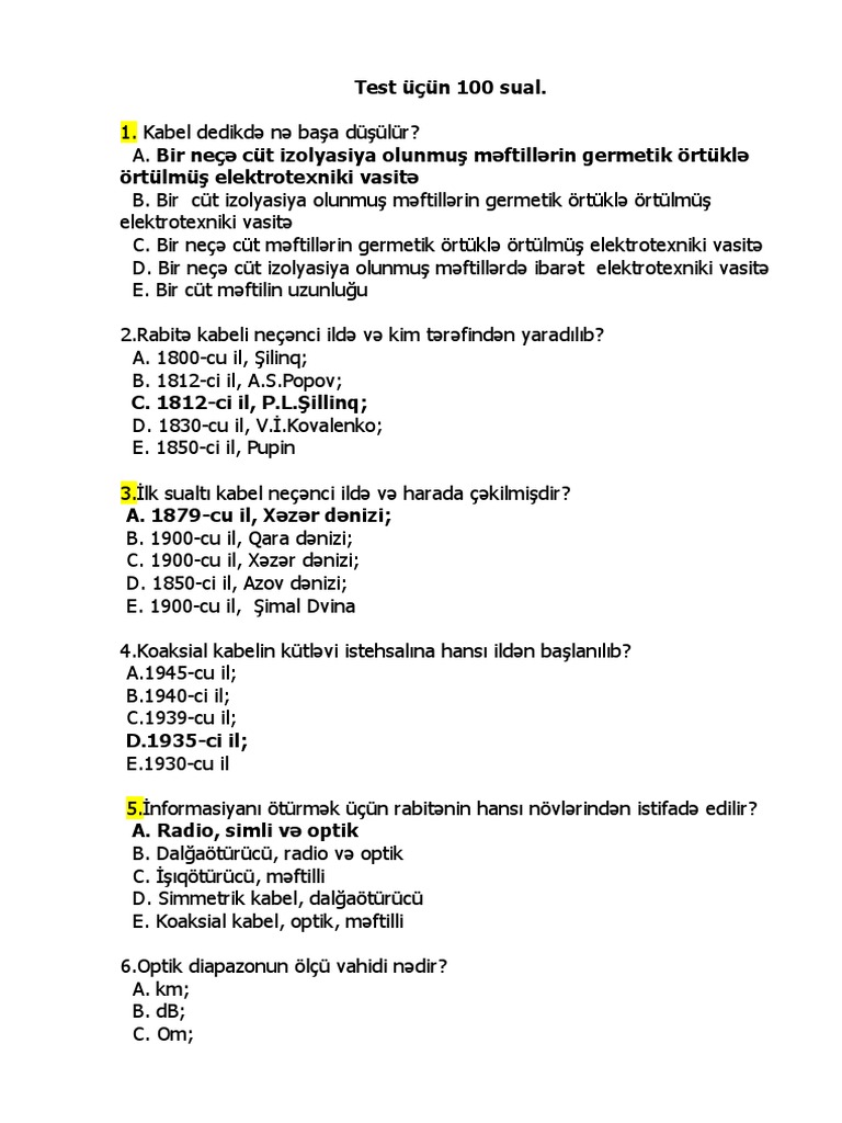 100 Sual VƏ Cavab | PDF