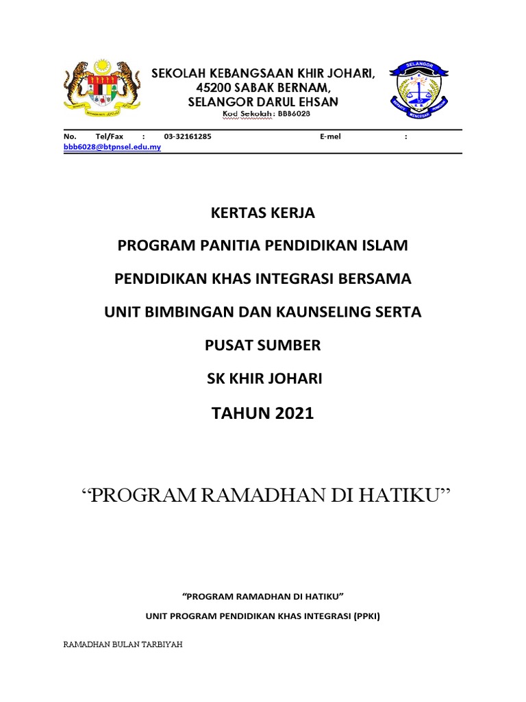 Kertas Kerja Ihya' Ramadhan | PDF