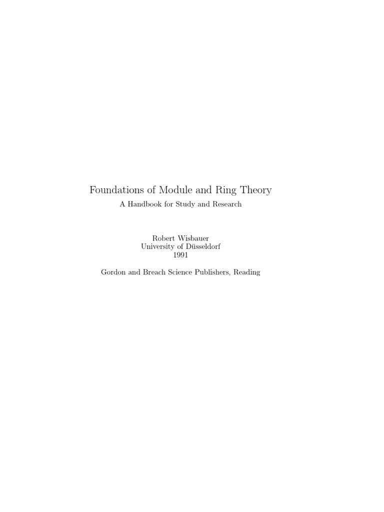 tltk_mat04322-400000.0570_22. foundations of modules and ring theory (sach) wisbauer.pdf | PDF