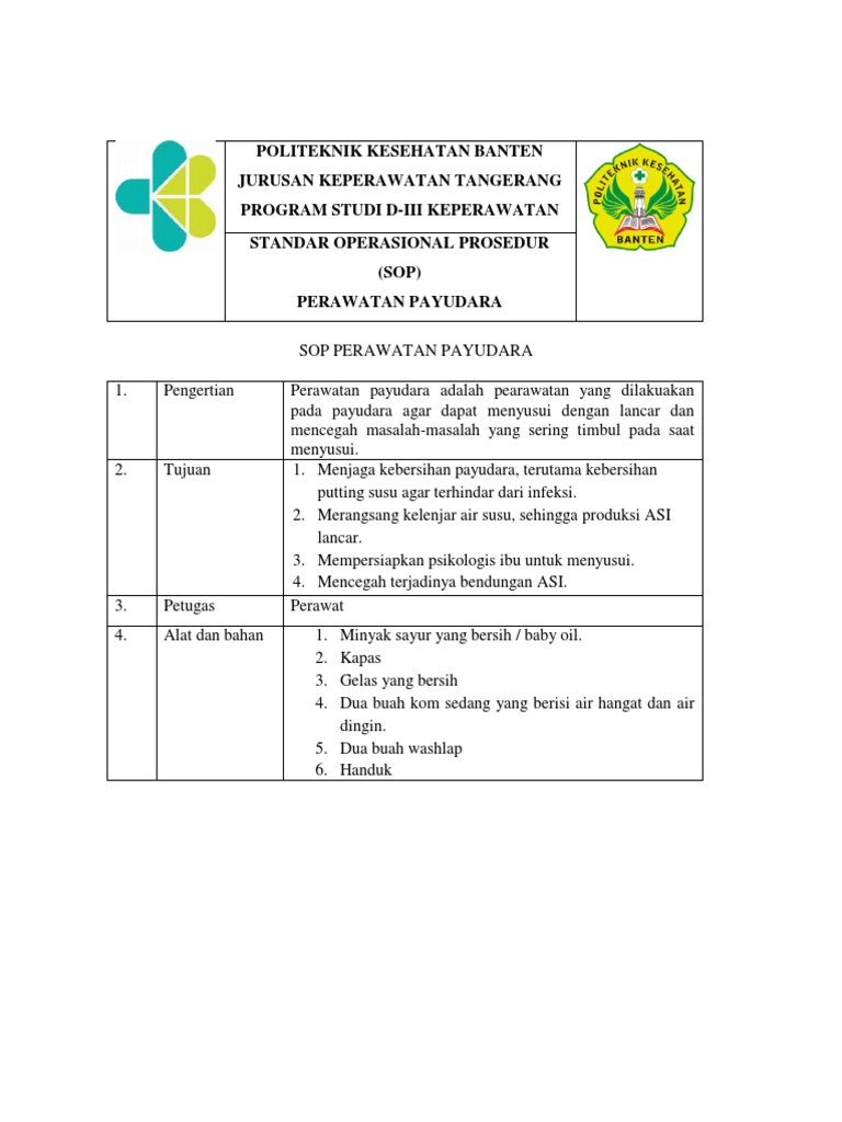 Sop Lo Perawatan Payudara | PDF