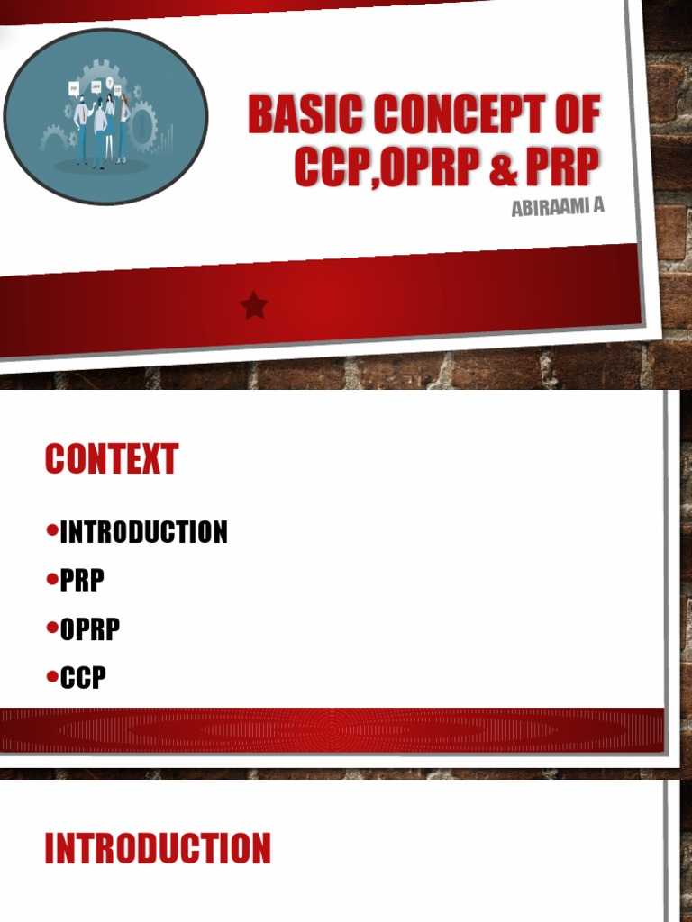 PRP, OPRP, and CCP Explained | PDF