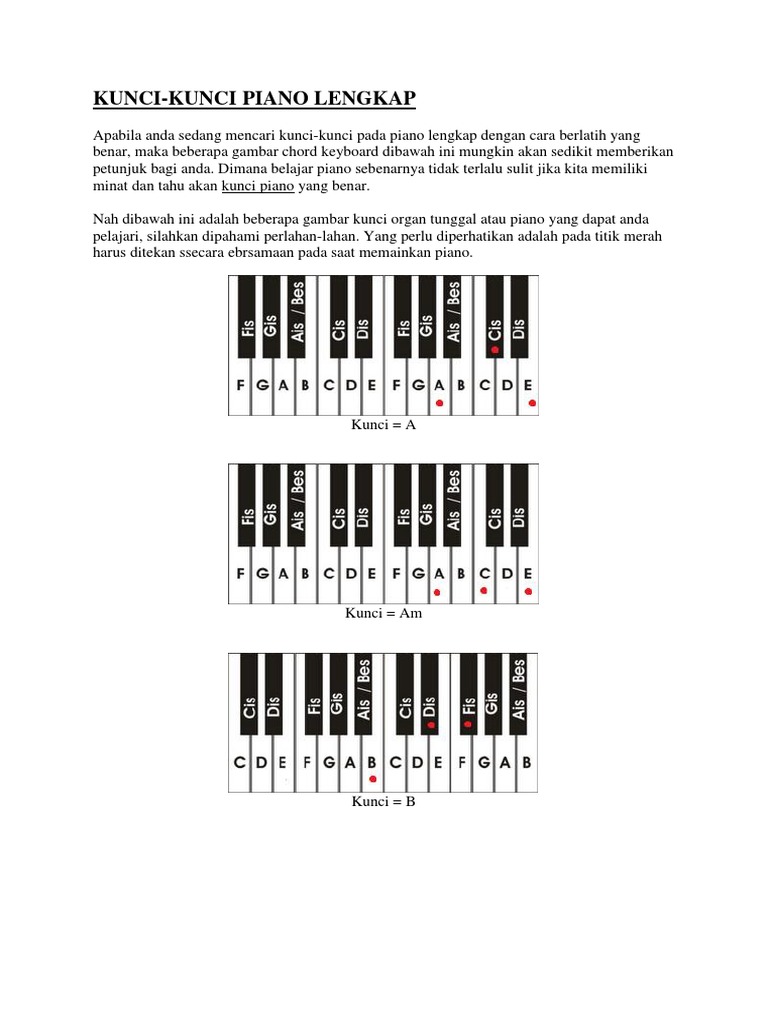 Piano Chord Keys | PDF