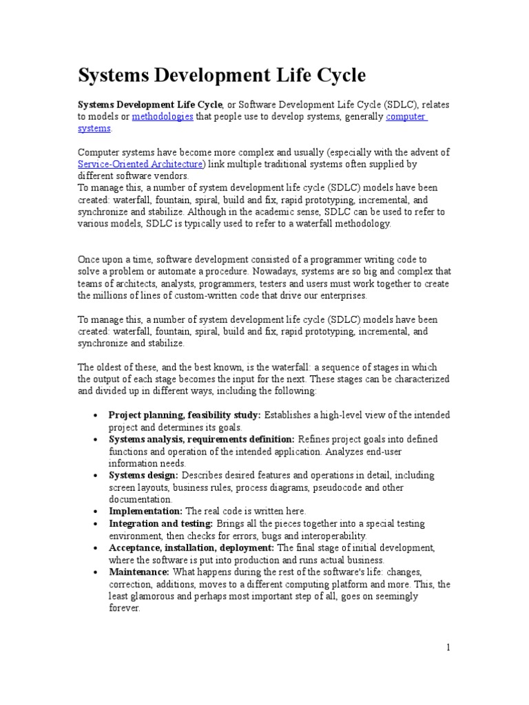 Systems Development Life Cycle | PDF | Computer Programming | Library ...