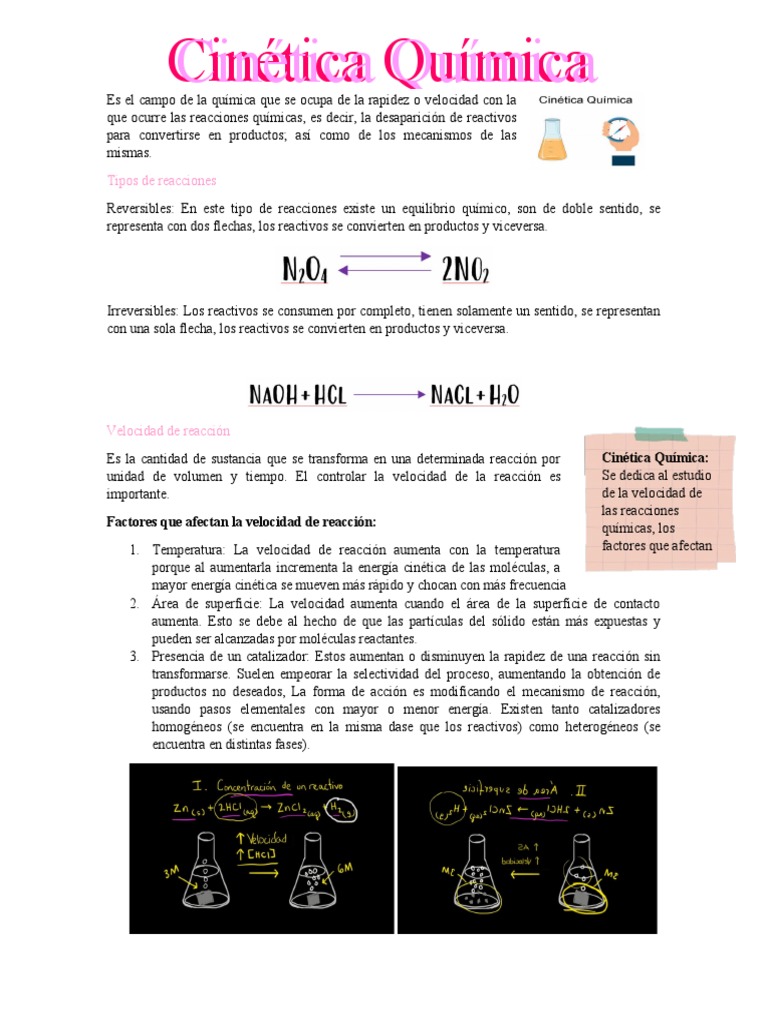 Cinética Química | PDF | Cinética química | Reacciones químicas