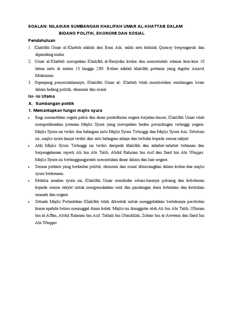 Sumbangan Umar Al Khattab Pdf