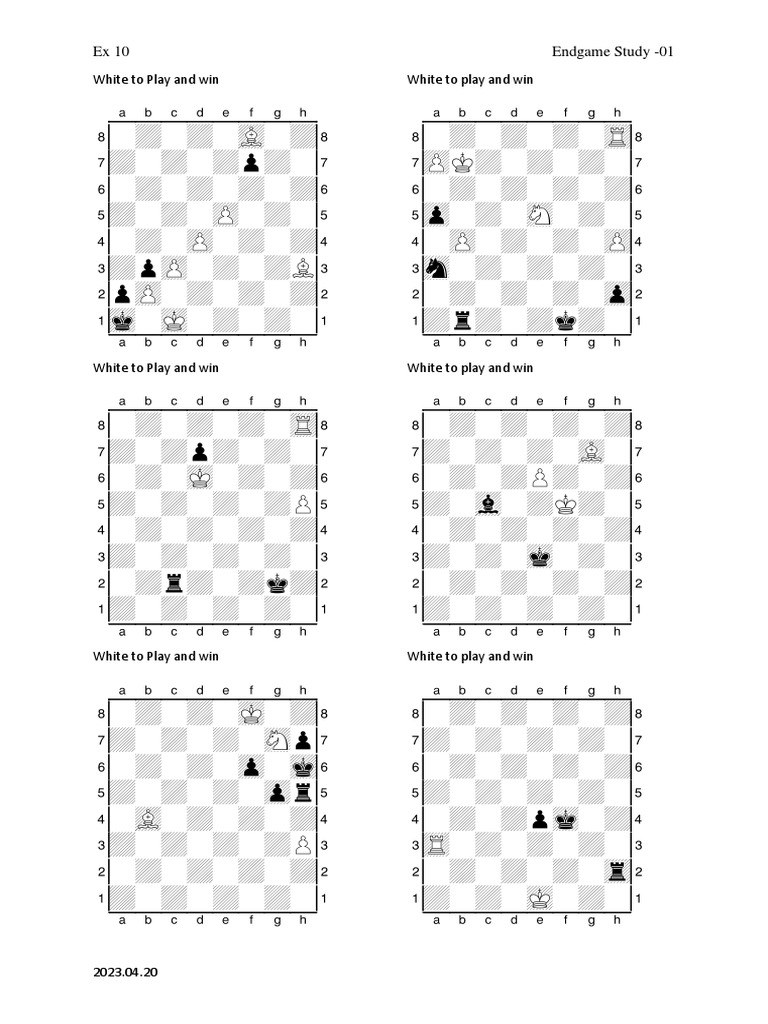Ex 10 - Endgame Studies PDF | PDF