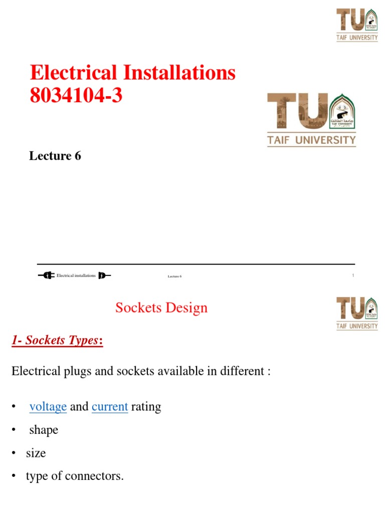 Lecture - 6 - Sockets & Switch Board Desing | PDF