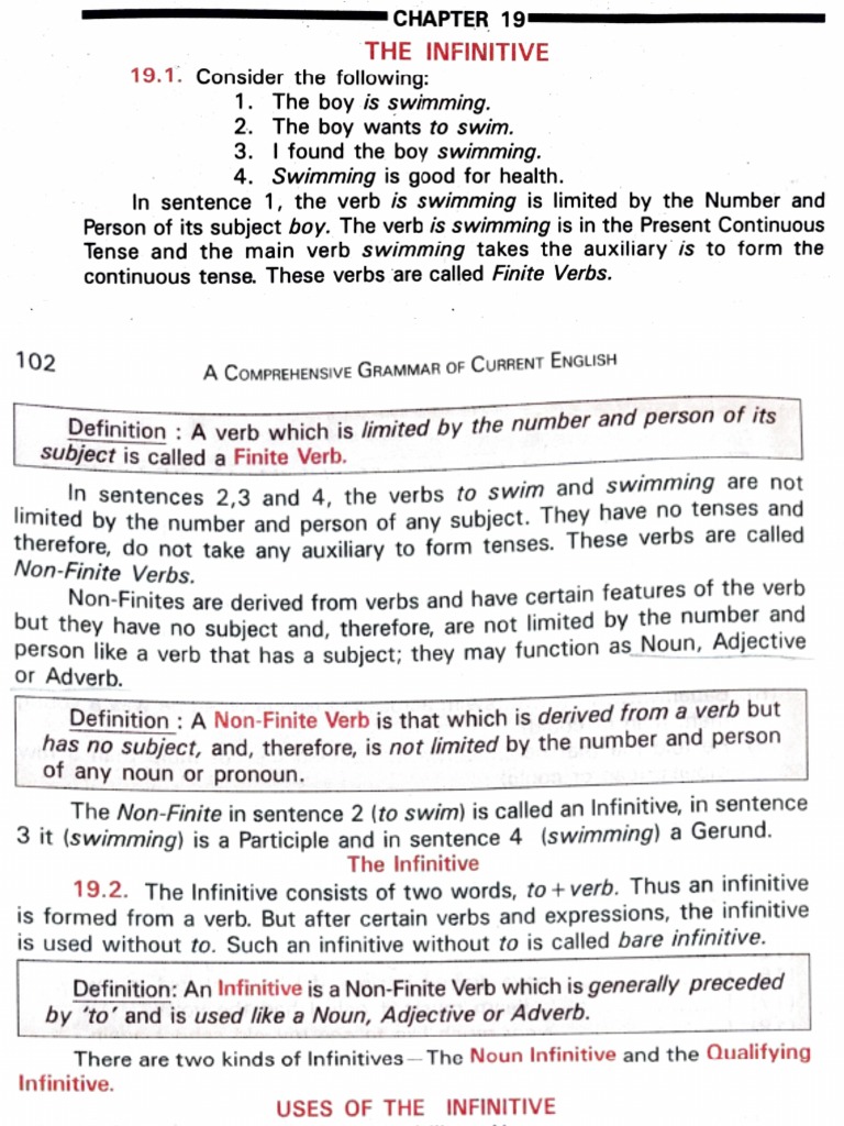 Finite and Infinite Verbs PDF | PDF Finite and Infinite Verbs PDF | PDF