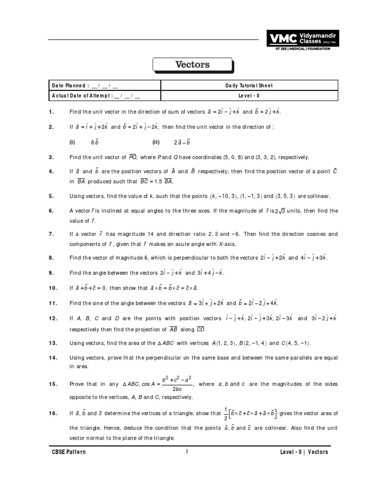 Vectors Workbook PDF | PDF
