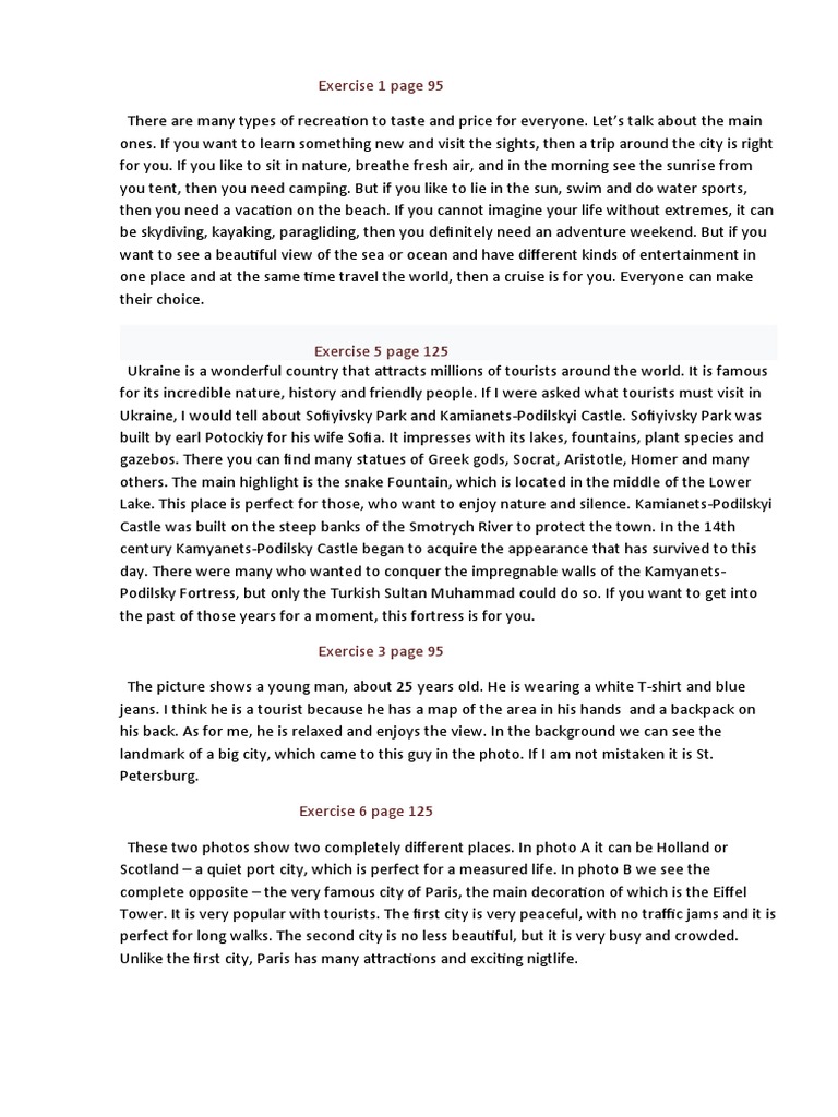 Exercise 1 Page 95 | PDF Exercise 1 Page 95 | PDF