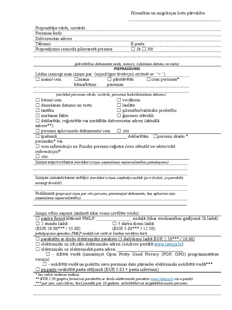 Veidlapa-Izzinam 2021 FPR 0 | PDF