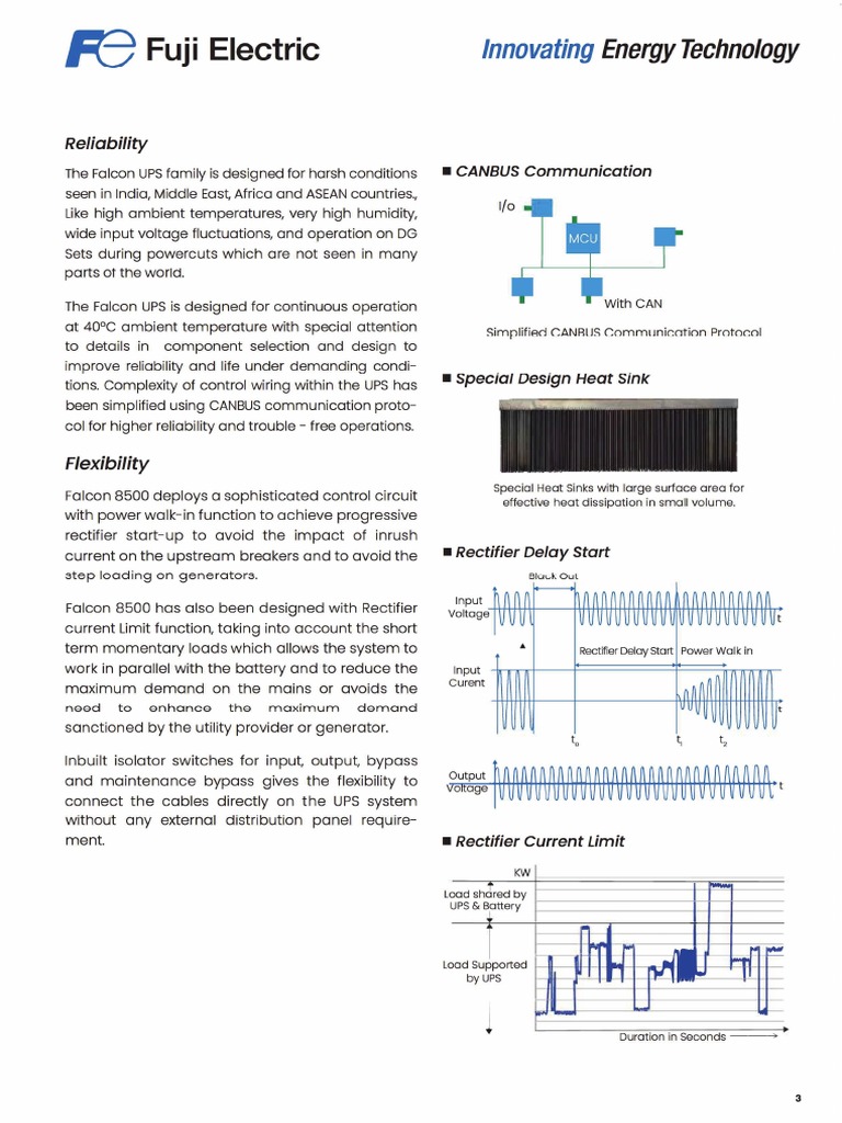 Fuji Electric F8500 UPS 10-300KVA - Back | PDF