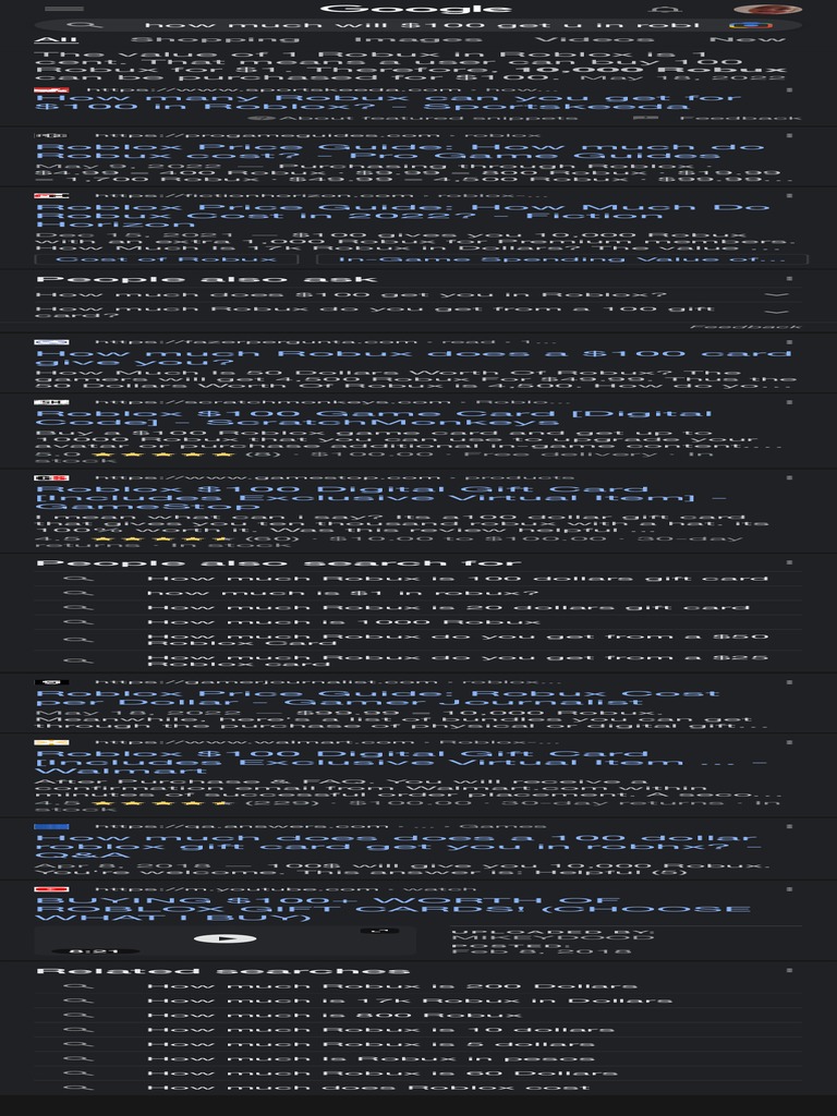 How Much Will 100 Get U In Roblox Google Search Pdf Pdf