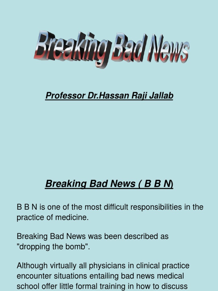 Effective Strategies for Breaking Bad News | PDF | Anger | Hope