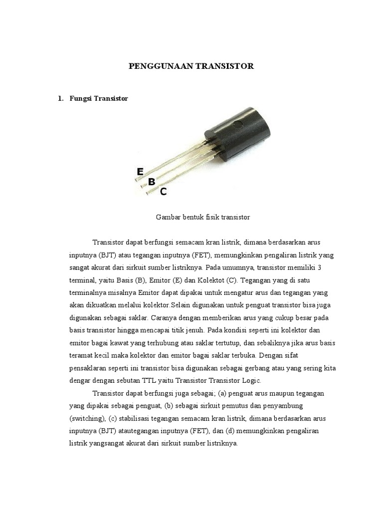MAKALAH TRANSISTOR Doc Docx | PDF