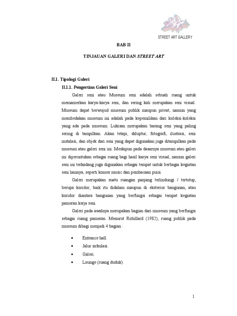 Standar Ruang Galery Seni | PDF
