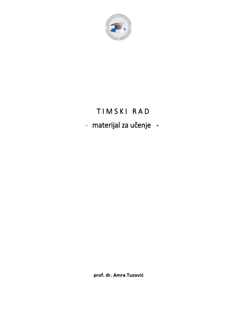 Timski rad - Materijal za učenje.pdf | PDF