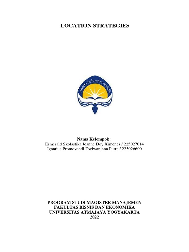 Tugas Minggu Ke6 - KELOMPOK 9 - Rangkuman Pembahasan (Location Strategies) | PDF