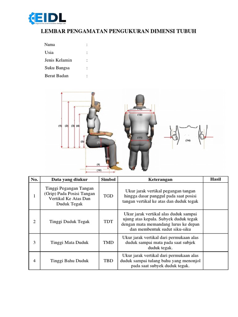 1. LEMBAR PENGAMATAN ANTROPOMETRI.pdf | PDF