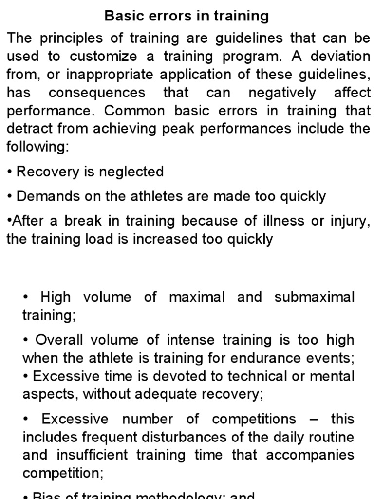 Lecture 4 Basic Errors in Training | PDF