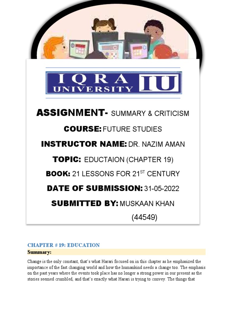 21 Lessons For 21ST Century | PDF