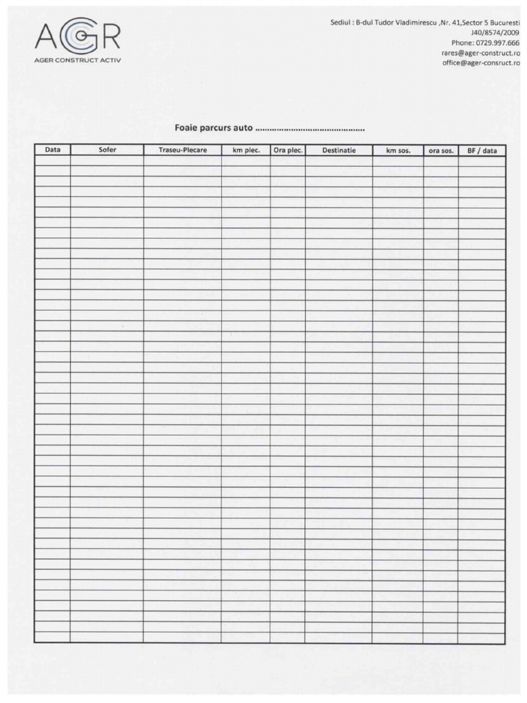 Fisa parcurs auto.pdf | PDF
