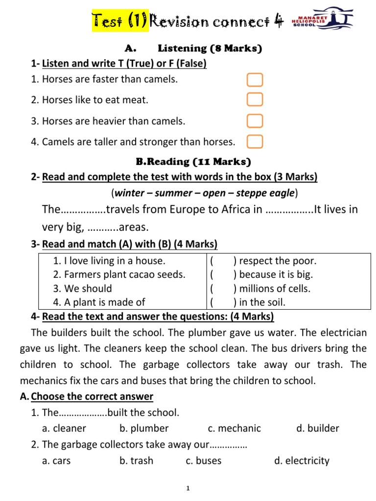 Test Revision connect 4 | PDF