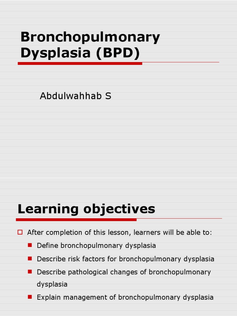 1 - Bronchopulmonary Dysplasia | PDF | Lung | Medicine