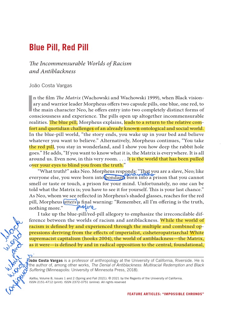 Costa Vargas 2021 Blue Pill Red Pill PDF | PDF