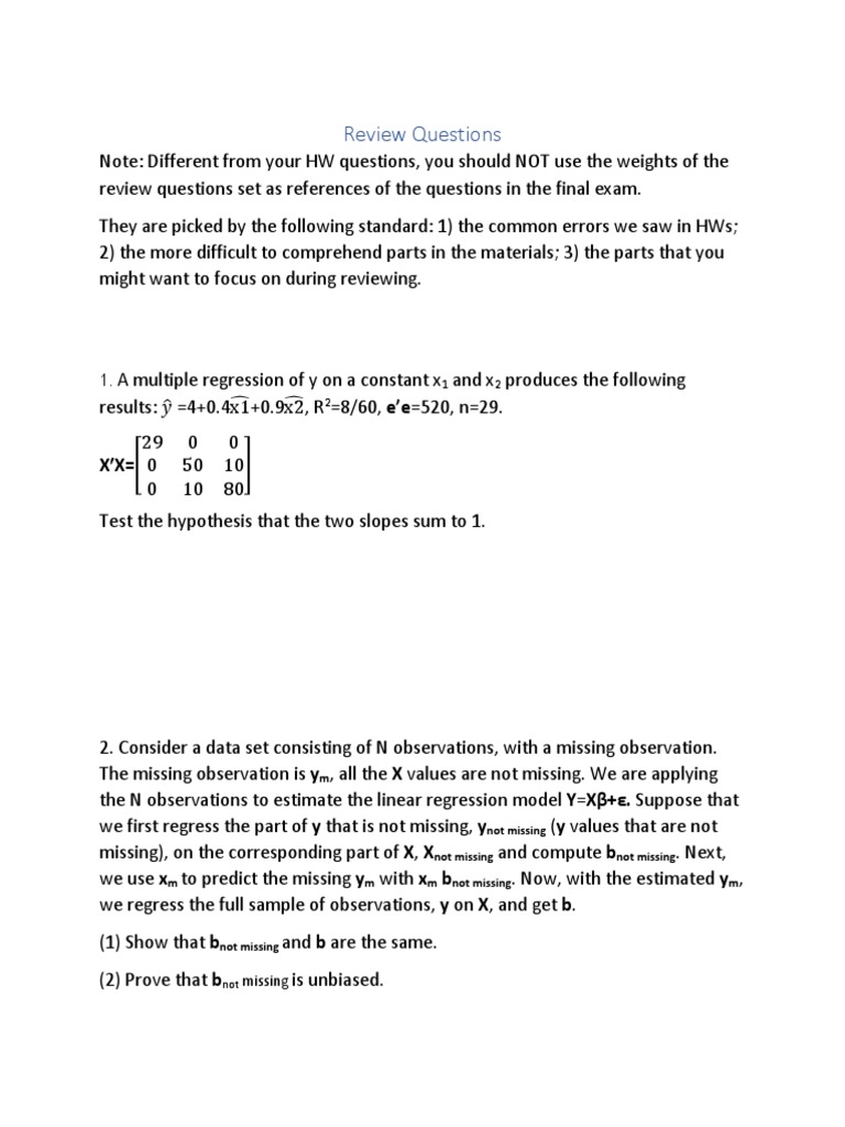 Review Questions PDF | PDF