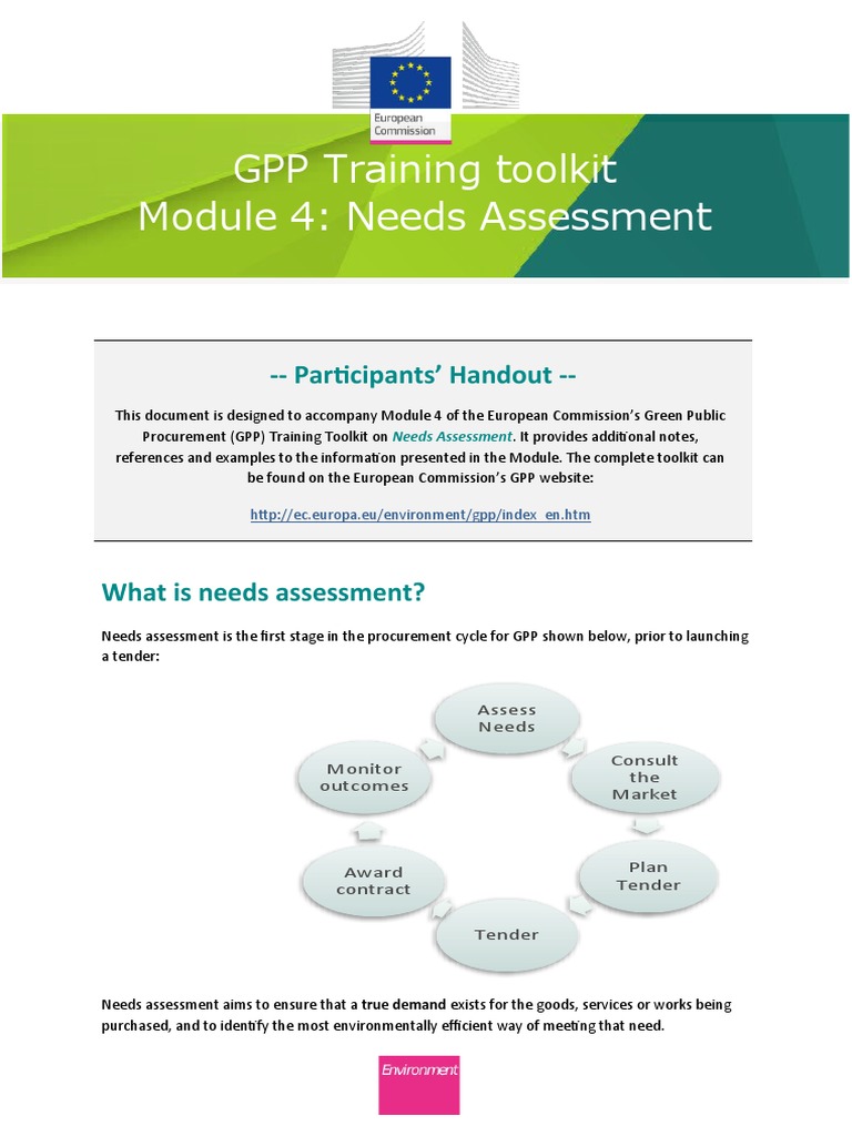 4 Needs Assessment Handout | PDF
