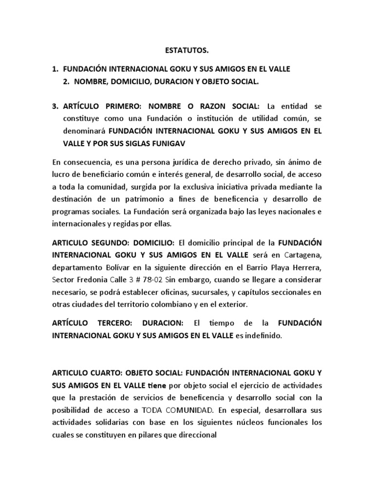 Estatutos Fundación | PDF