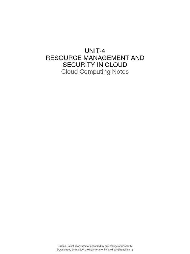 Cloud Computing Unit 4 Notes | PDF
