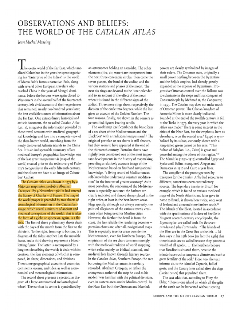 The Catalan Atlas Unveiled | PDF | Marco Polo