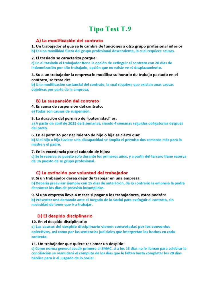 Tipo Test T.9 FOL | PDF