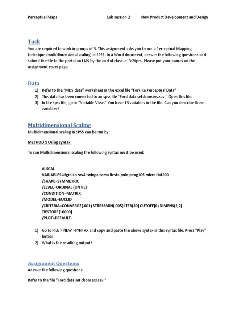 In Class Assignment-MDS | PDF