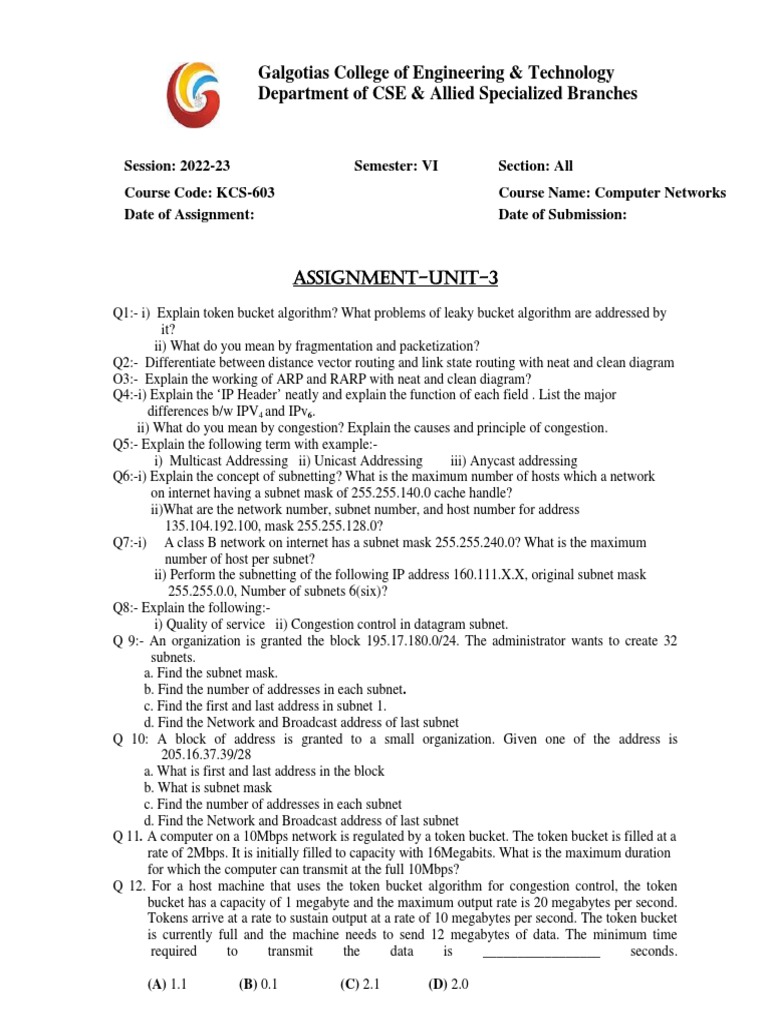 Assignments Unit-3 | PDF