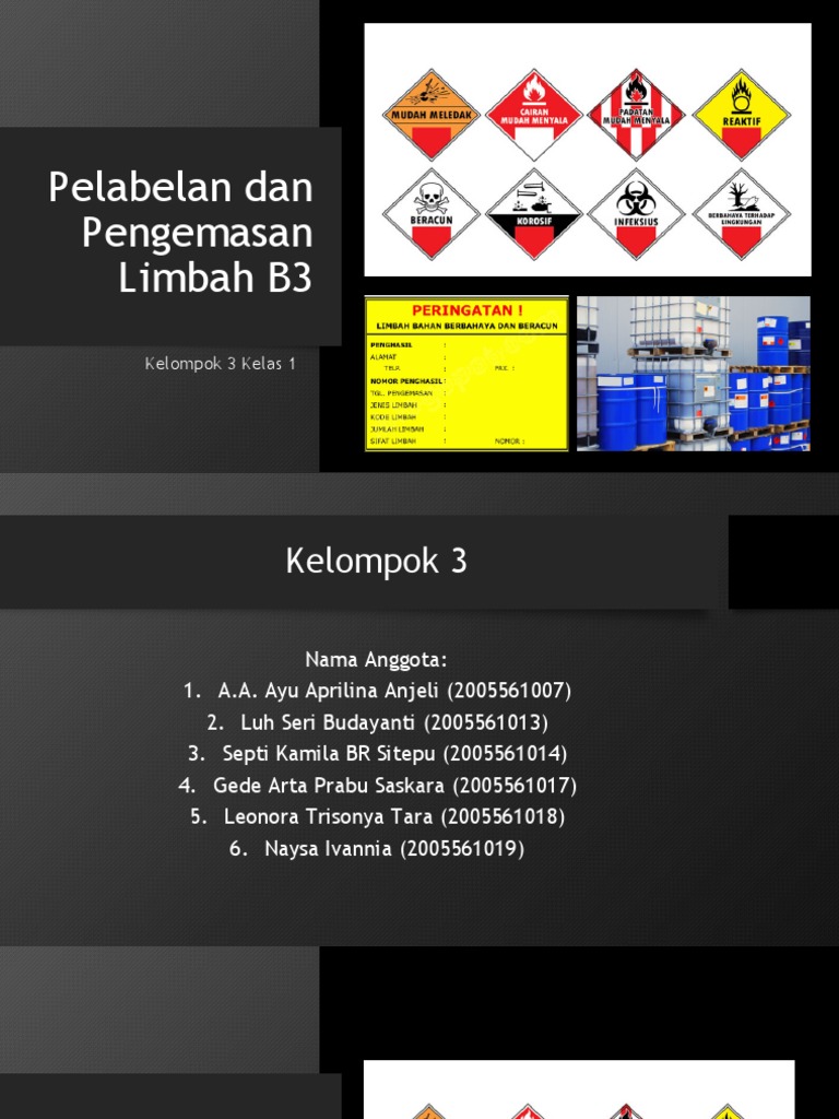 Pelabelan dan Pengemasan Limbah B3: Persyaratannya untuk Keselamatan | PDF