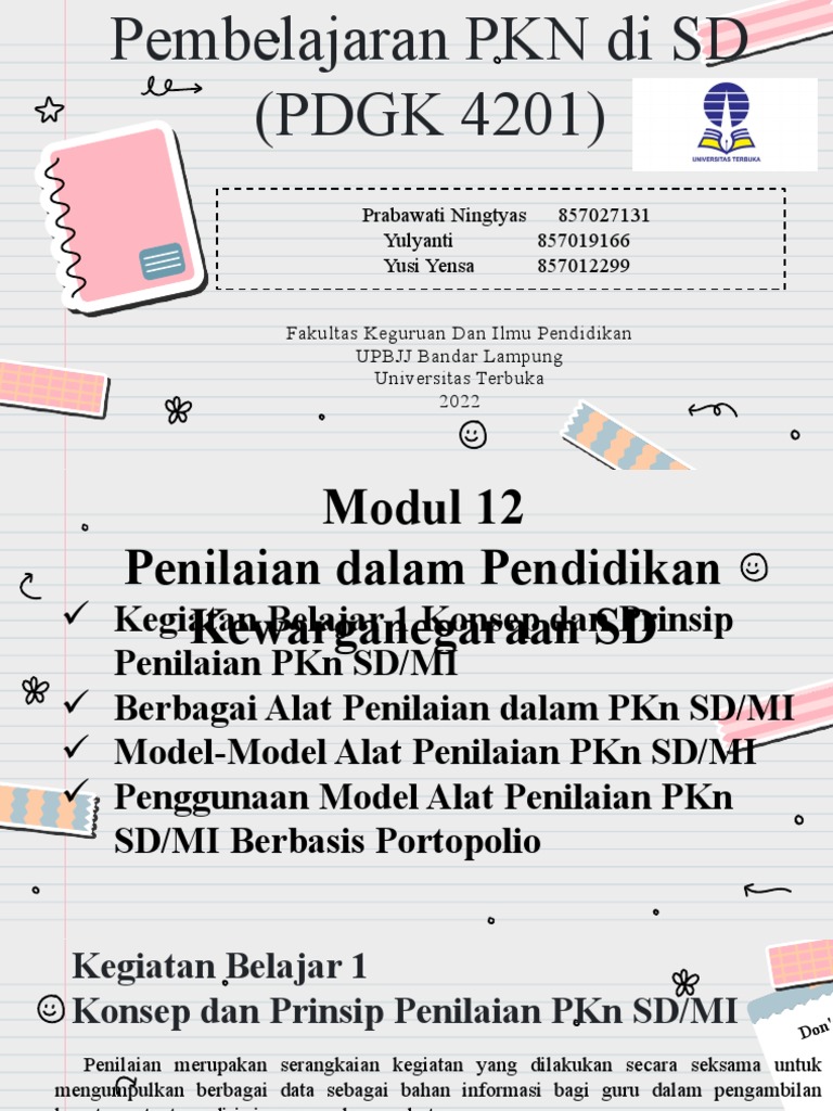 Pembelajaran PKN Di SD Modul 12 | PDF