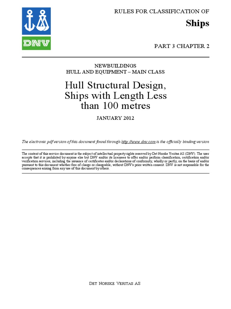 Hull Structural Design Less Than 100m | PDF