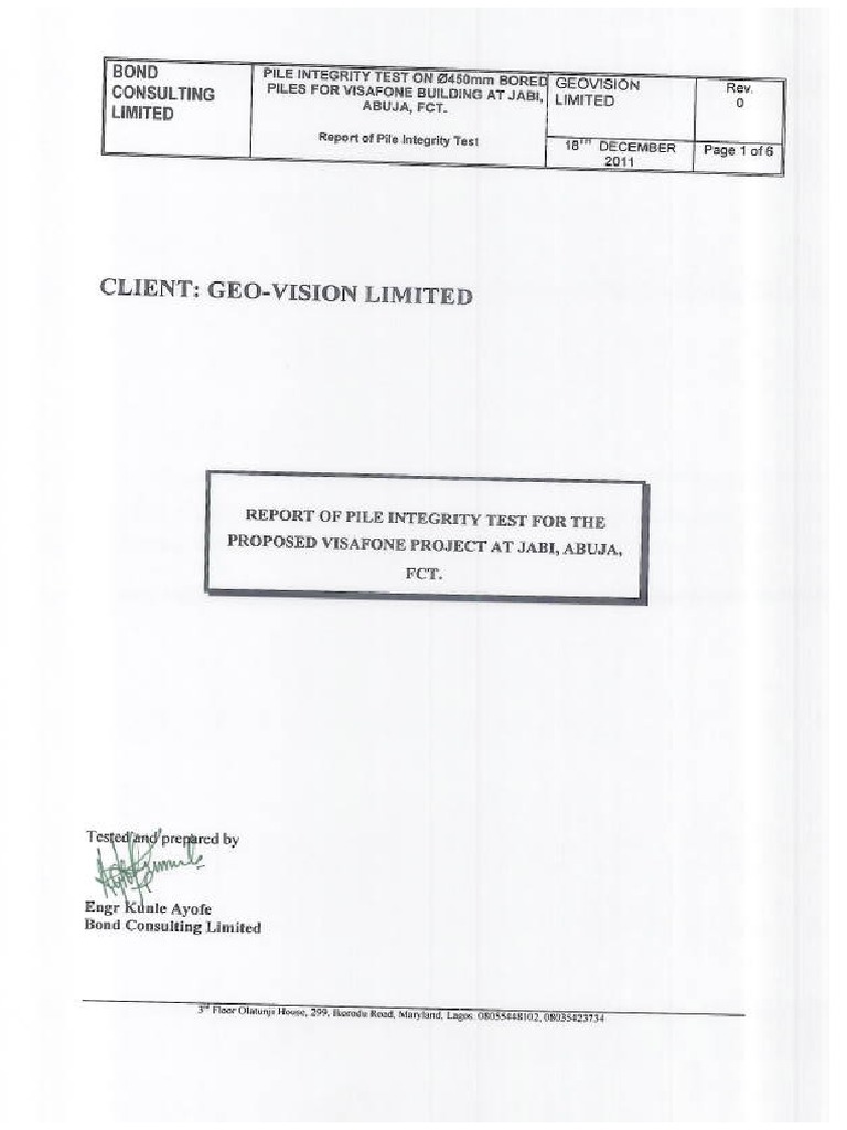 Pile Intengrity Test Report.pdf | PDF