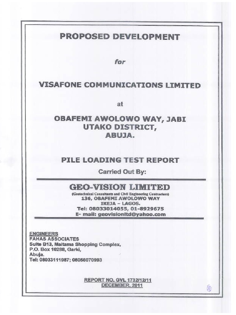 Pile Load Test Report PDF | PDF Pile Load Test Report PDF | PDF