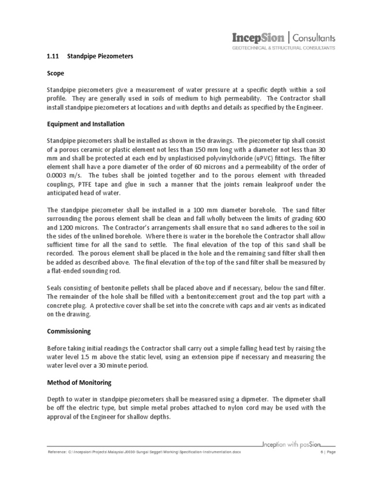 Monitoring Ground Movement and Soil Pore Water Pressures Using ...