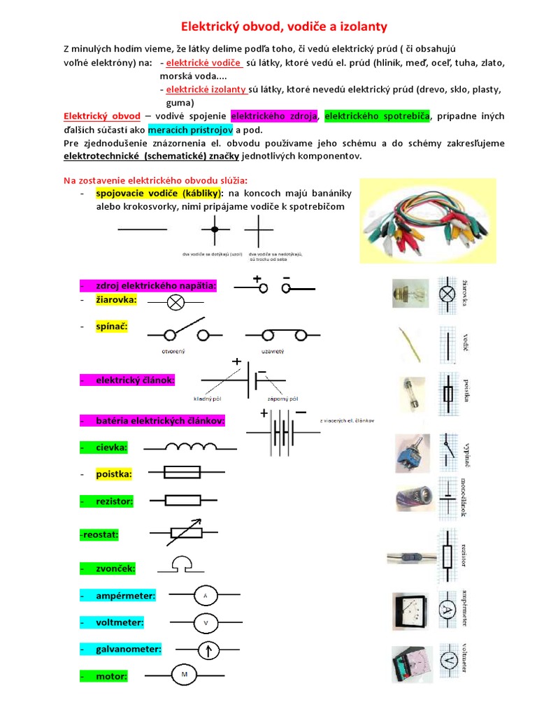 Elektrický Obvod, Vodiče A Izolanty | PDF