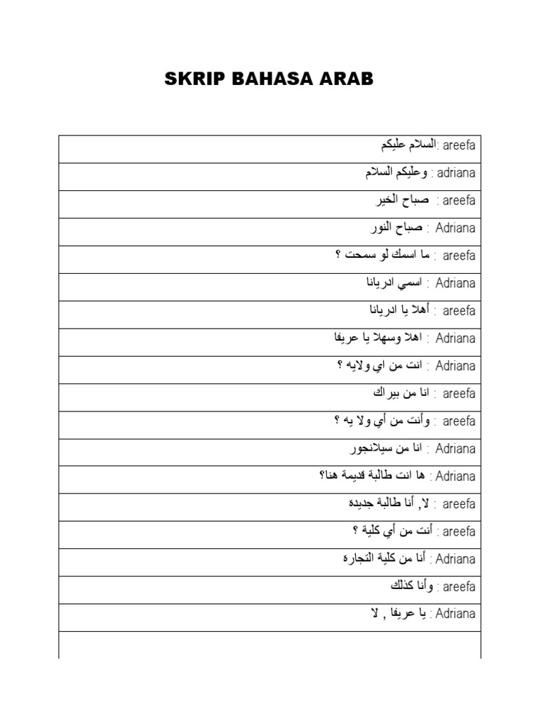 Skrip Bahasa Arab Pdf