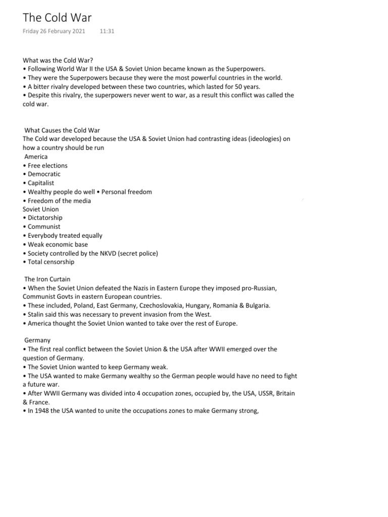 The Cold War PDF | PDF