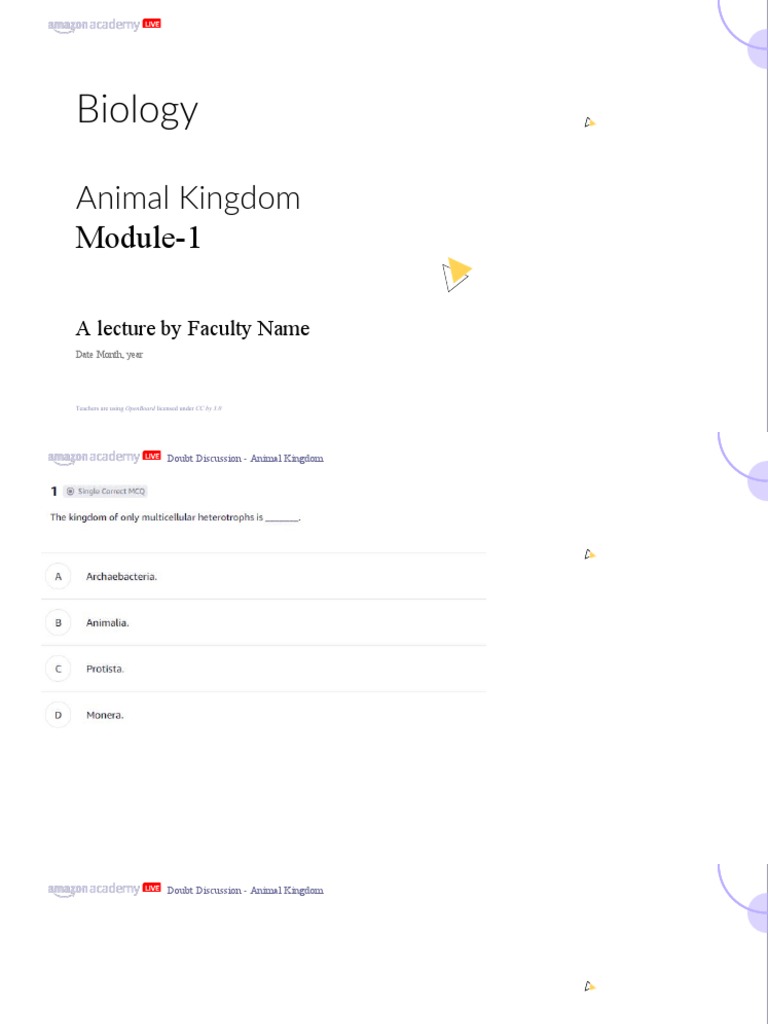 Animal Kingdom Biology Module Overview | PDF