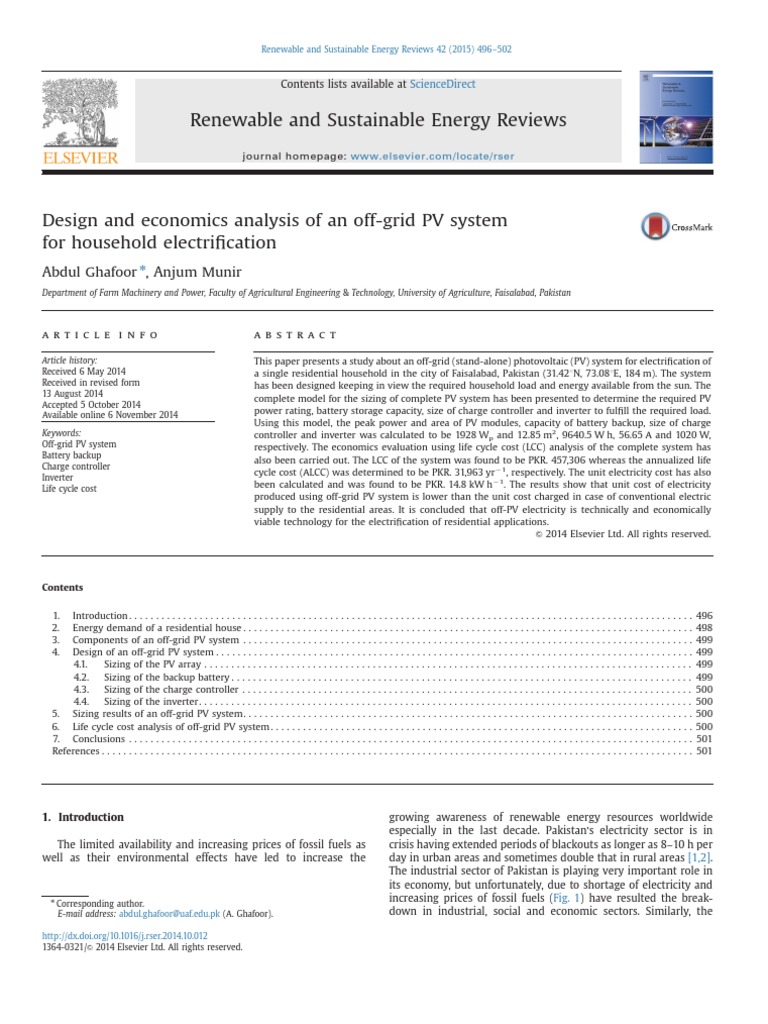 Design and Analysis of - Off Grid PV System PDF | PDF